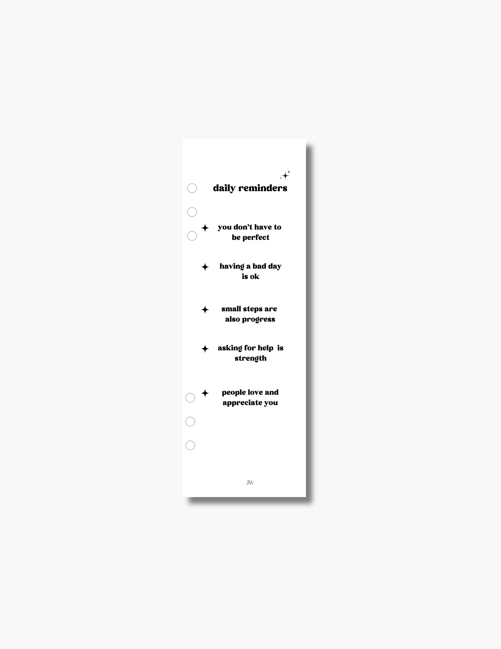 Daily Reminder Bookmark – Jasmine’s Wallet